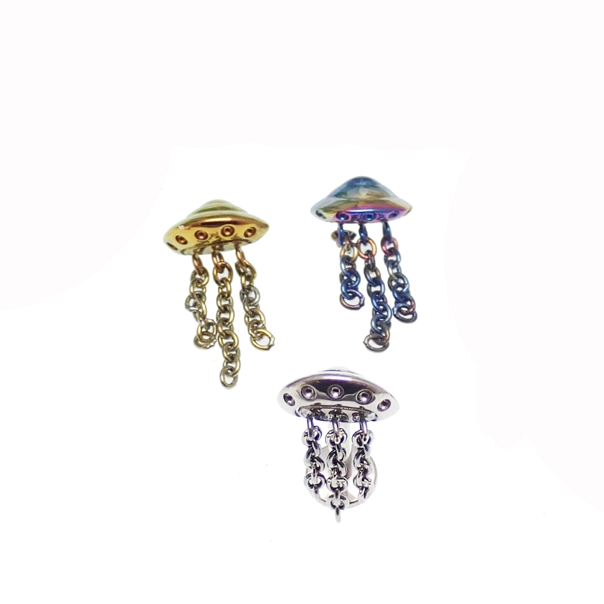 Internally Threaded UFO Titanium Flatback Piercing – Body Clickers Body ...