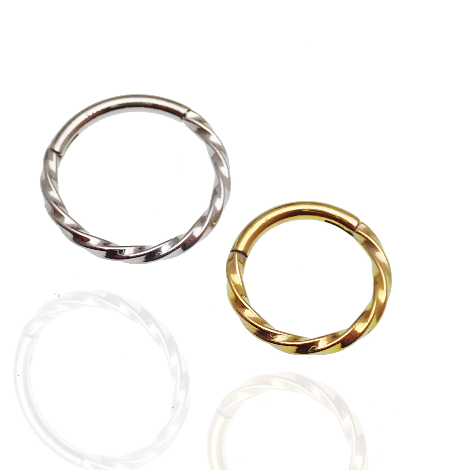 Twisted Titanium Hinged Clicker 16g – Body Clickers Body Jewelry